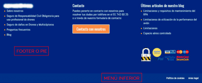 ¿Cómo sacarle partido al footer o pie de página y qué elementos incluir?